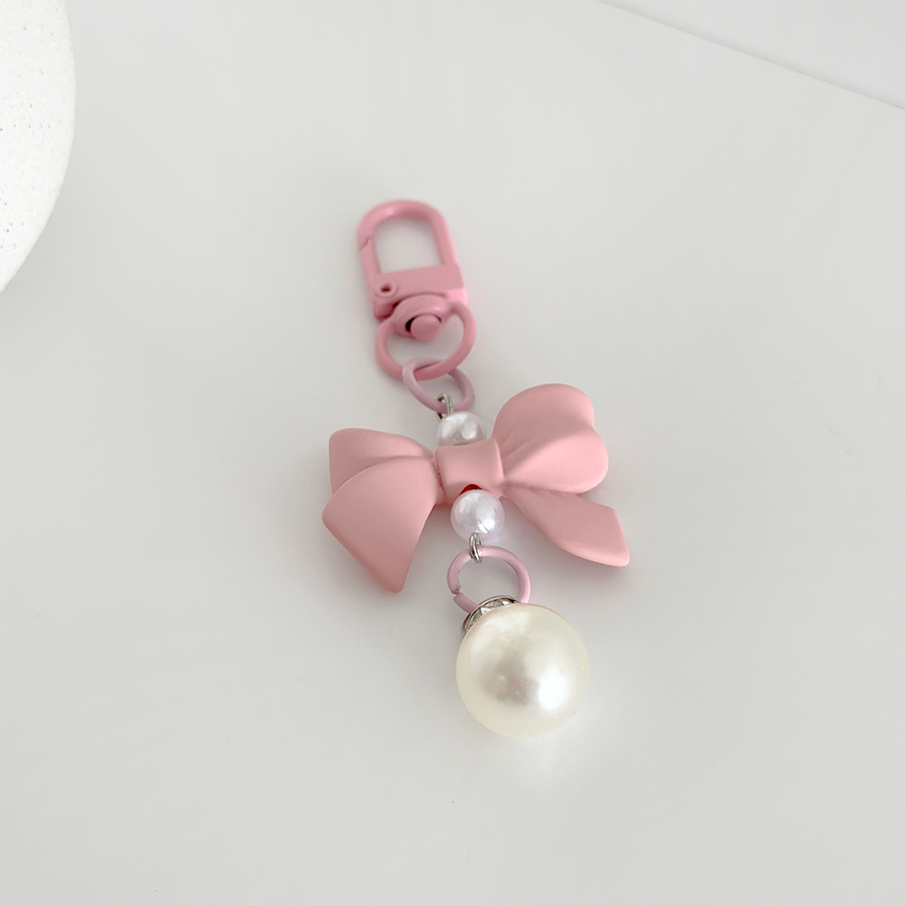 Coquette Bow Keyring - Peach Pink – Coconut Lane