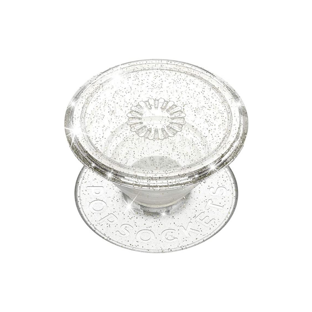 PopSocket Grip - Clear Silver Glitter | Phone Rings | Coconut Lane