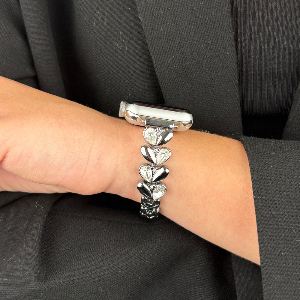 Sparkle Petal Apple Watch Strap - Silver | Watch Bands | Coconut Lane