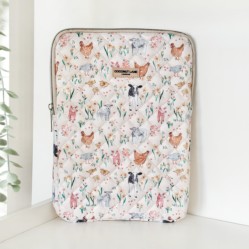 Quilted Farmyard Friends iPad Sleeve | iPad Cases | Coconut Lane