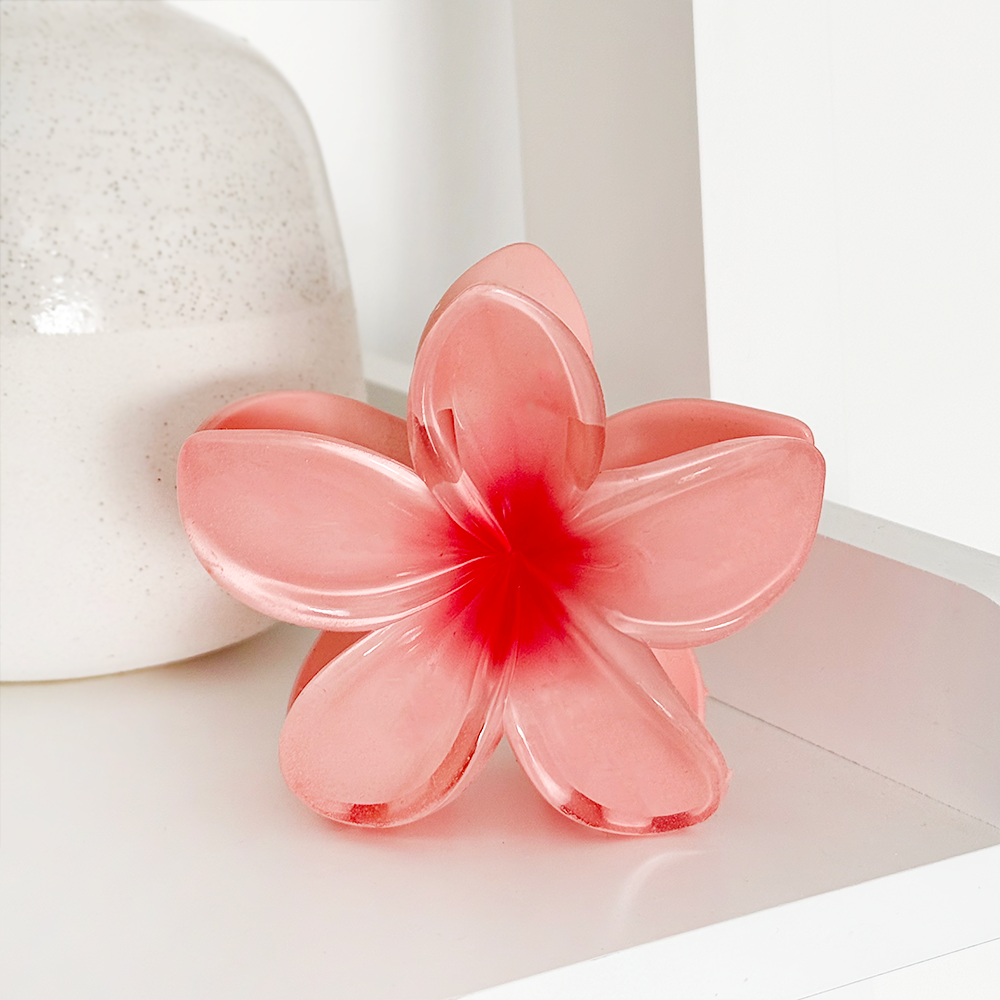 Tropical Flower Claw Clip - Coral – Coconut Lane