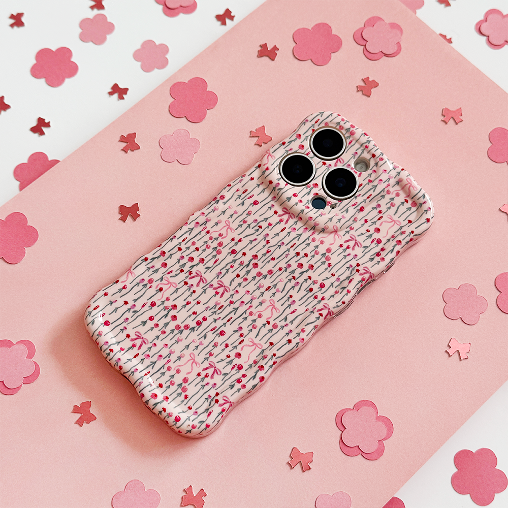 Wavy Phone Case - Peony Bow | Phone Cases | Coconut Lane