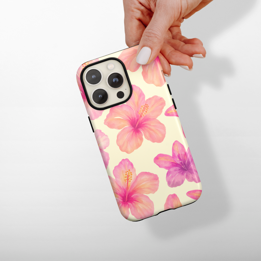 Tough Phone Case Island Girl Butter Yellow Hibiscus | iPhone Cases ...